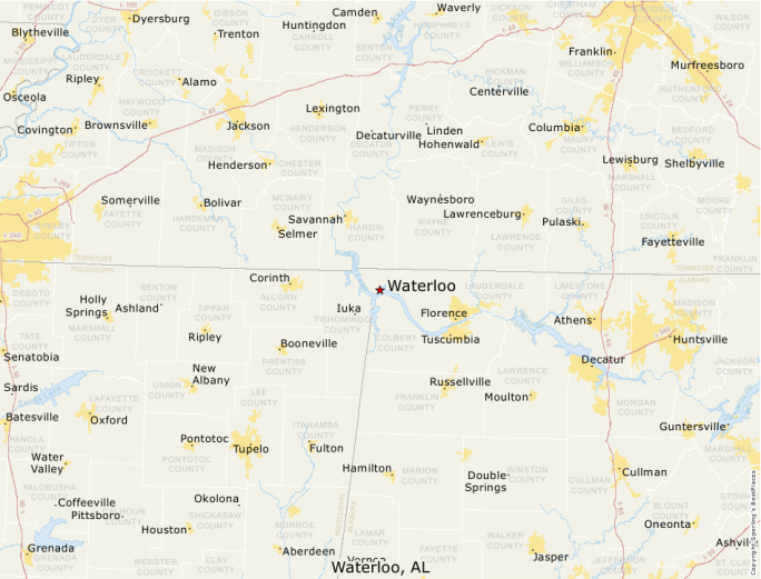 Waterloo Alabama Map at Lilly Yarnold blog