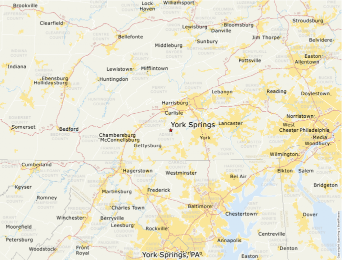 York Springs Pa Map at Andrew York blog