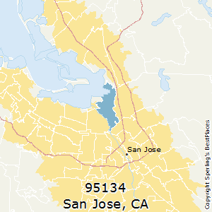 San Jose Area Zip Code Map - United States Map