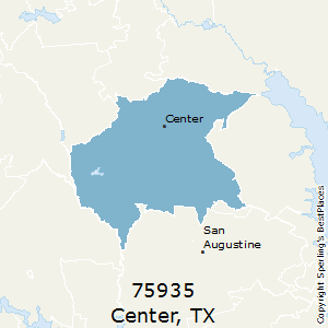 Center (zip 75935), TX